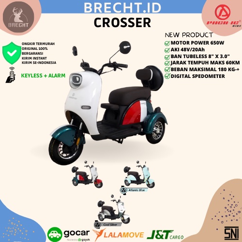 Jual Motor Listrik Roda Tiga Pacific Crosser 48v / 20 Ah 650 Watt ...