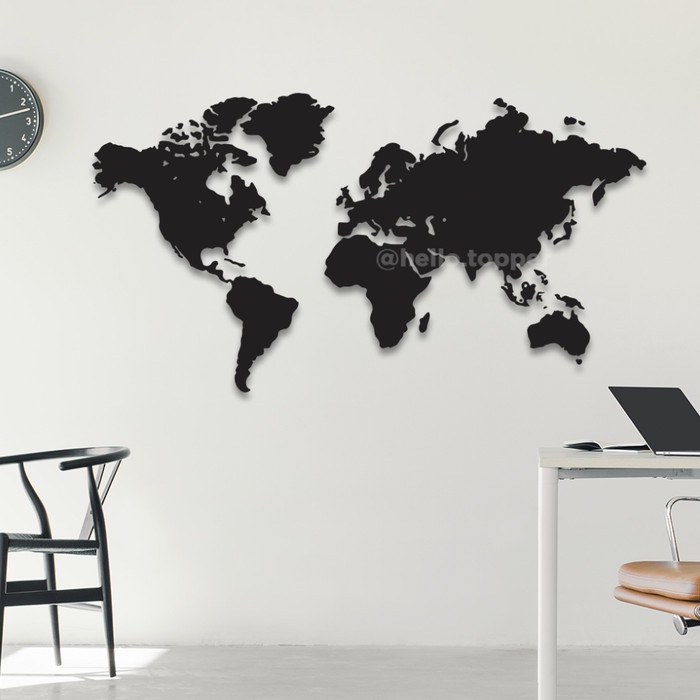 Jual Murah Peta Dunia World Map Acrylic Wall Sticker Timbul Hiasan ...
