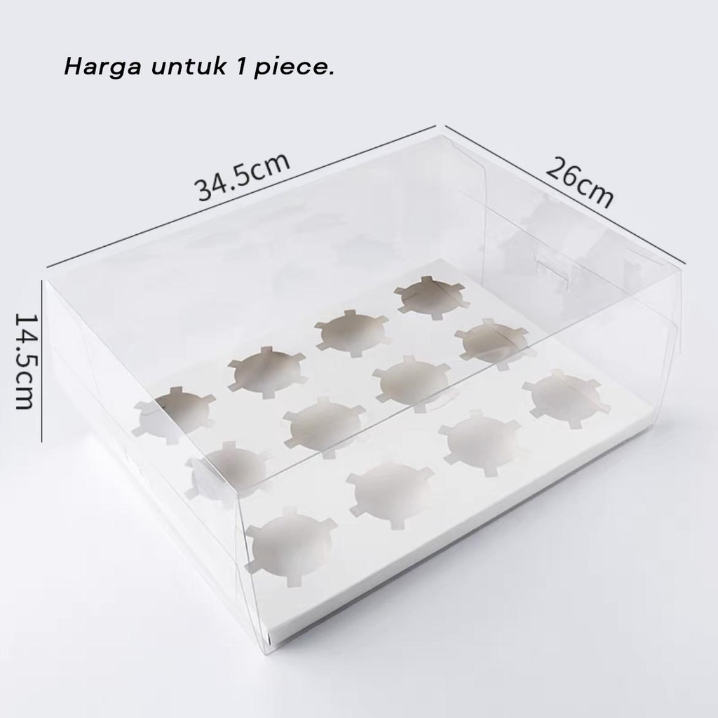 Jual [1 PC] Cupcake Muffin Box Isi 2 / 4 / 6 / 12 Mika Kemasan Kotak ...