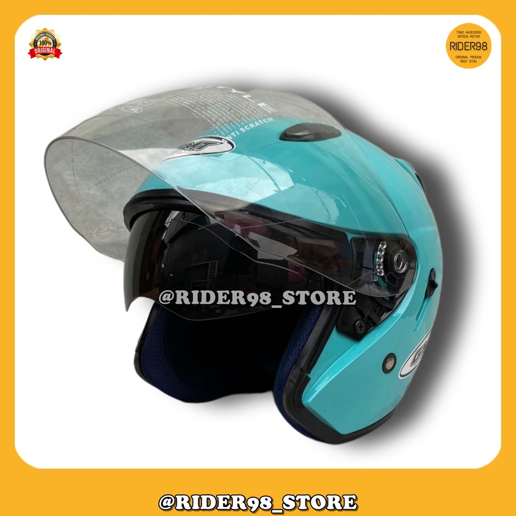 Jual Helmets Sepeda Motor Half Face Gmt Double Visor Solid Polos ...