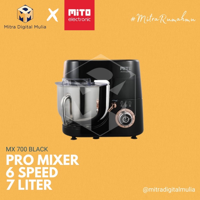 Jual Mito MX 700 Max Pro Stand Mixer 7 Liter Black | Shopee Indonesia