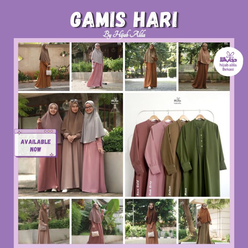 Jual GAMIS HARI HIJAB ALILA | GAMIS POLOS DENGAN RESLETING DI BAGIAN ...