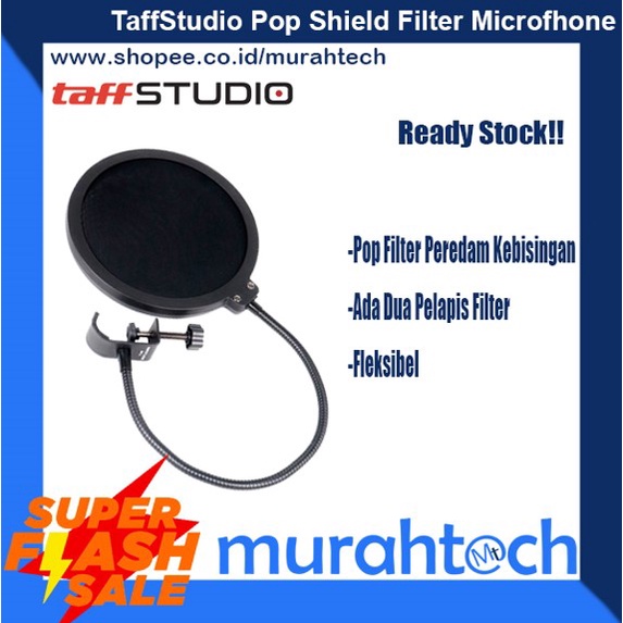 Jual Pop Shield Filter Microphone DualLayer Recording MPF-6 Penyaring ...