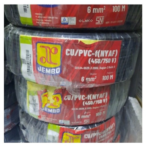 Jual Kabel NYAF Jembo 1 x 6 Per Meter / Kabel Jembo NYAF 6mm Per Meter | Shopee Indonesia