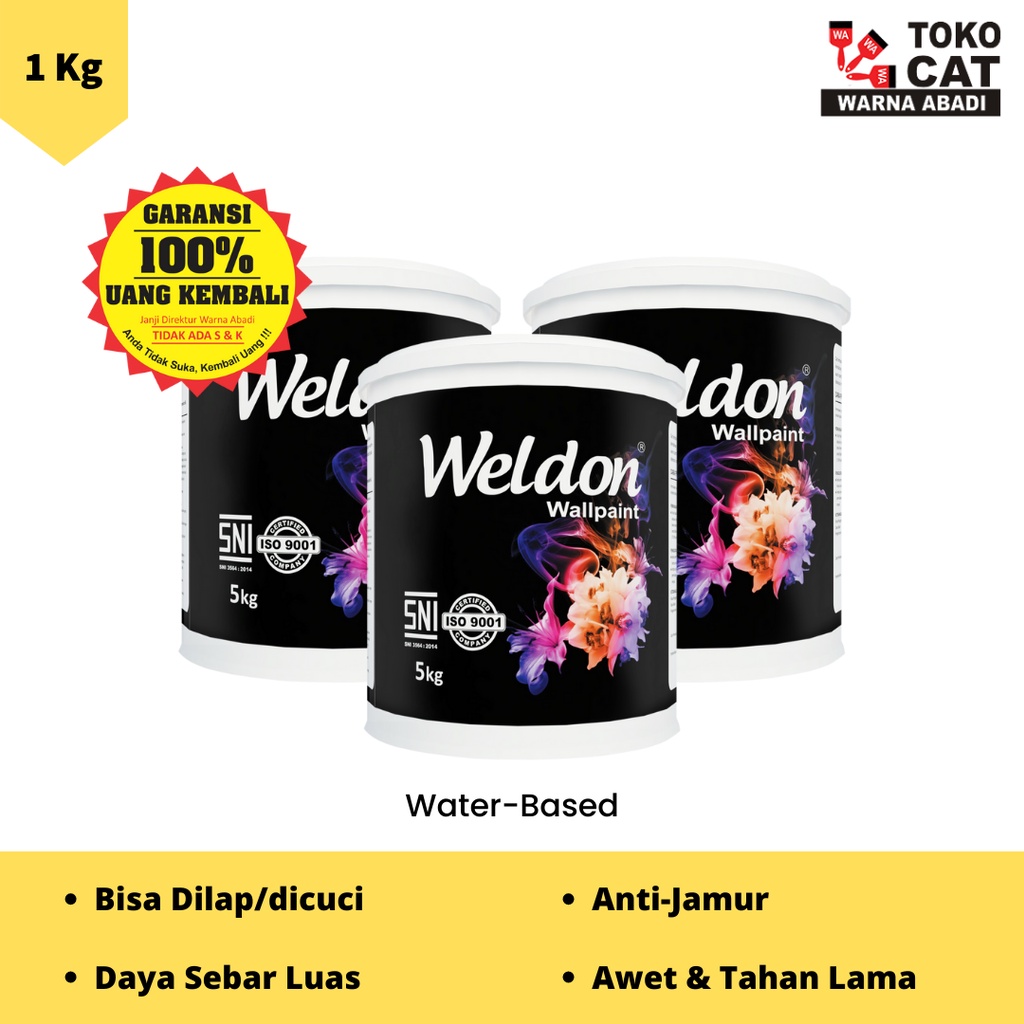 Jual CAT TEMBOK WELDON INTERIOR 1 KG - SERI WARNA 1 | Shopee Indonesia
