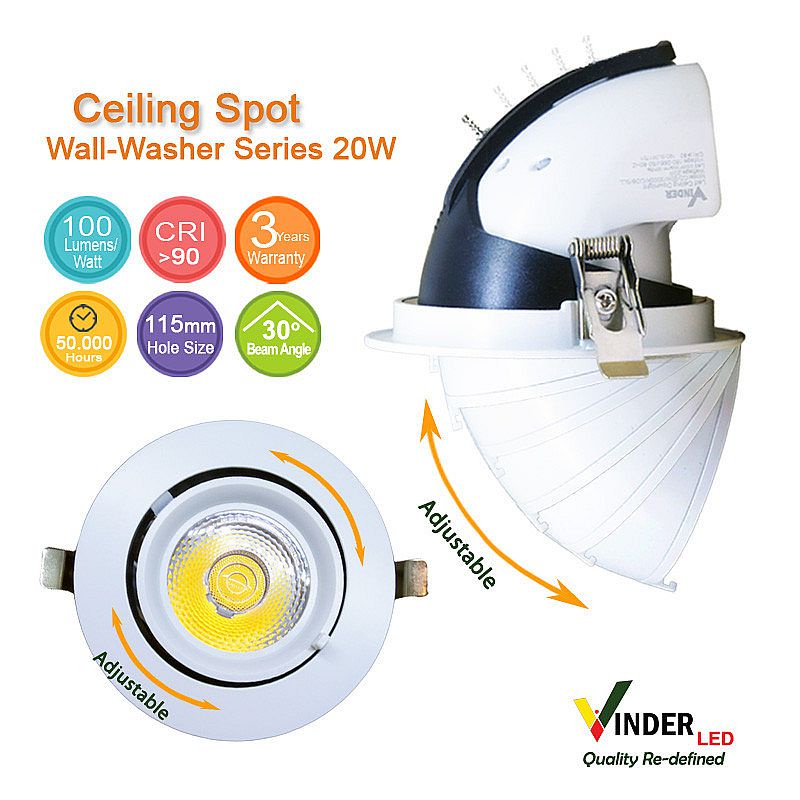 Jual Vinder Ceiling Spot Spotlight Downlight 20 watt 20w Adjustable ...
