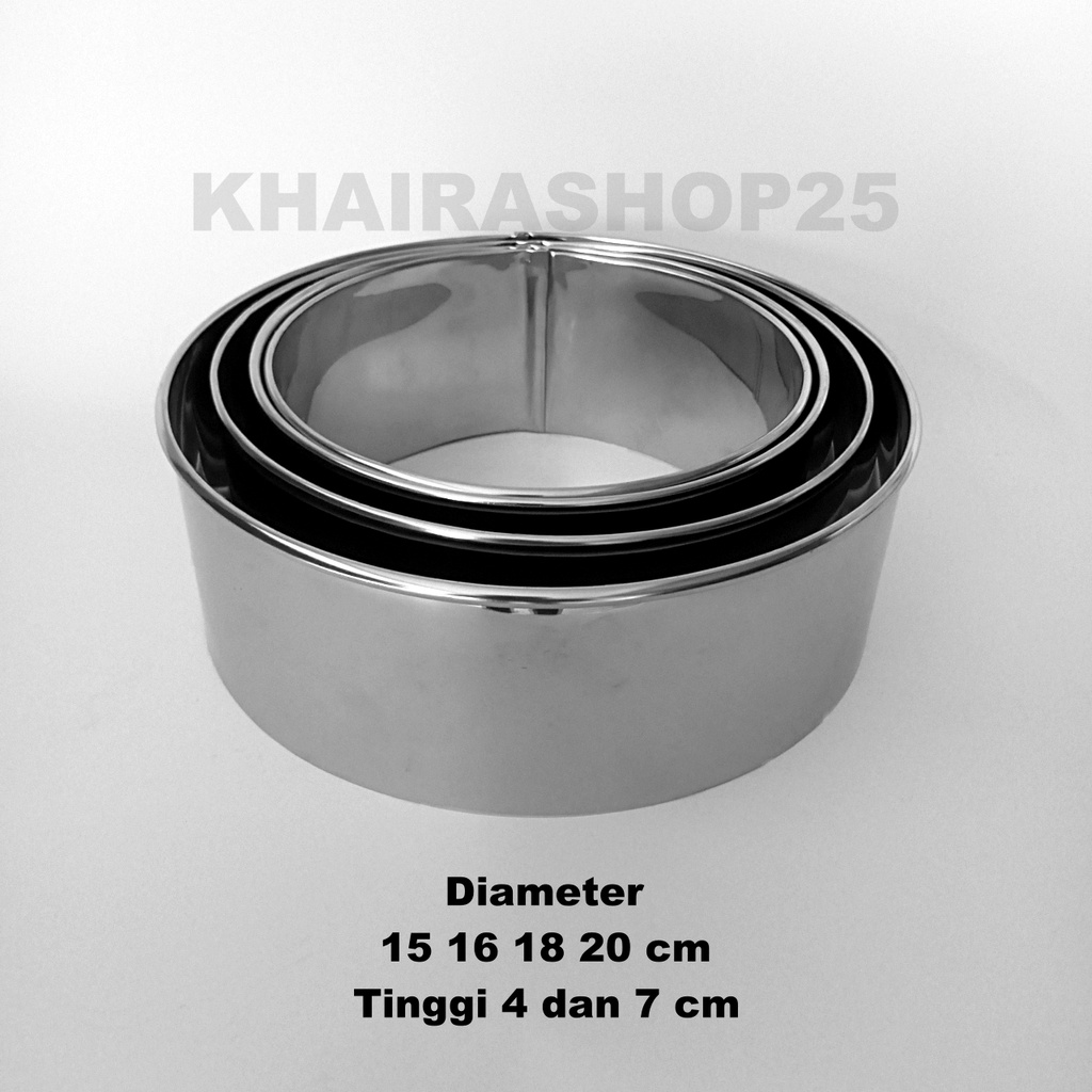 Jual Ring cutter pemotong adonan roti bulat stainless 13,5 14 15 16 18 ...
