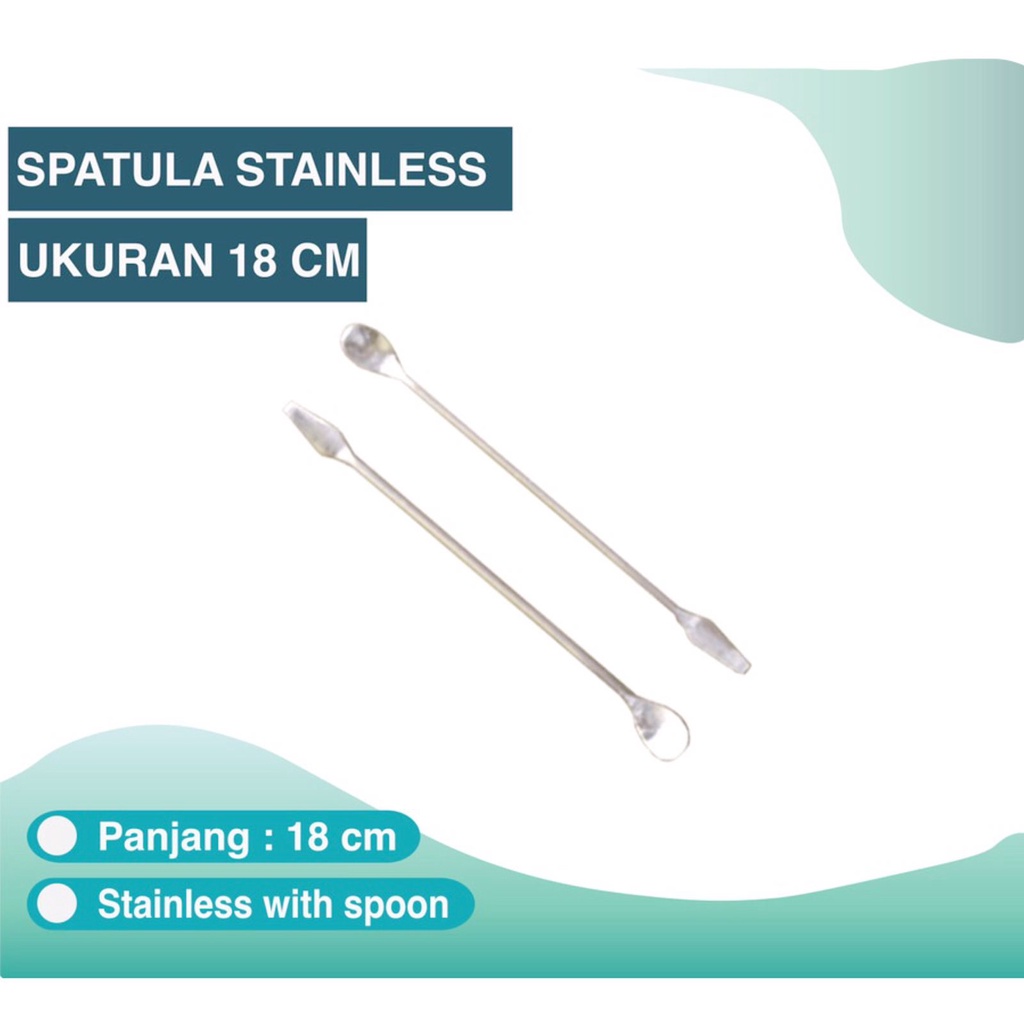 Jual Spatula Laboratorium Stainless Steel with Spoon (Ukuran 18cm ...