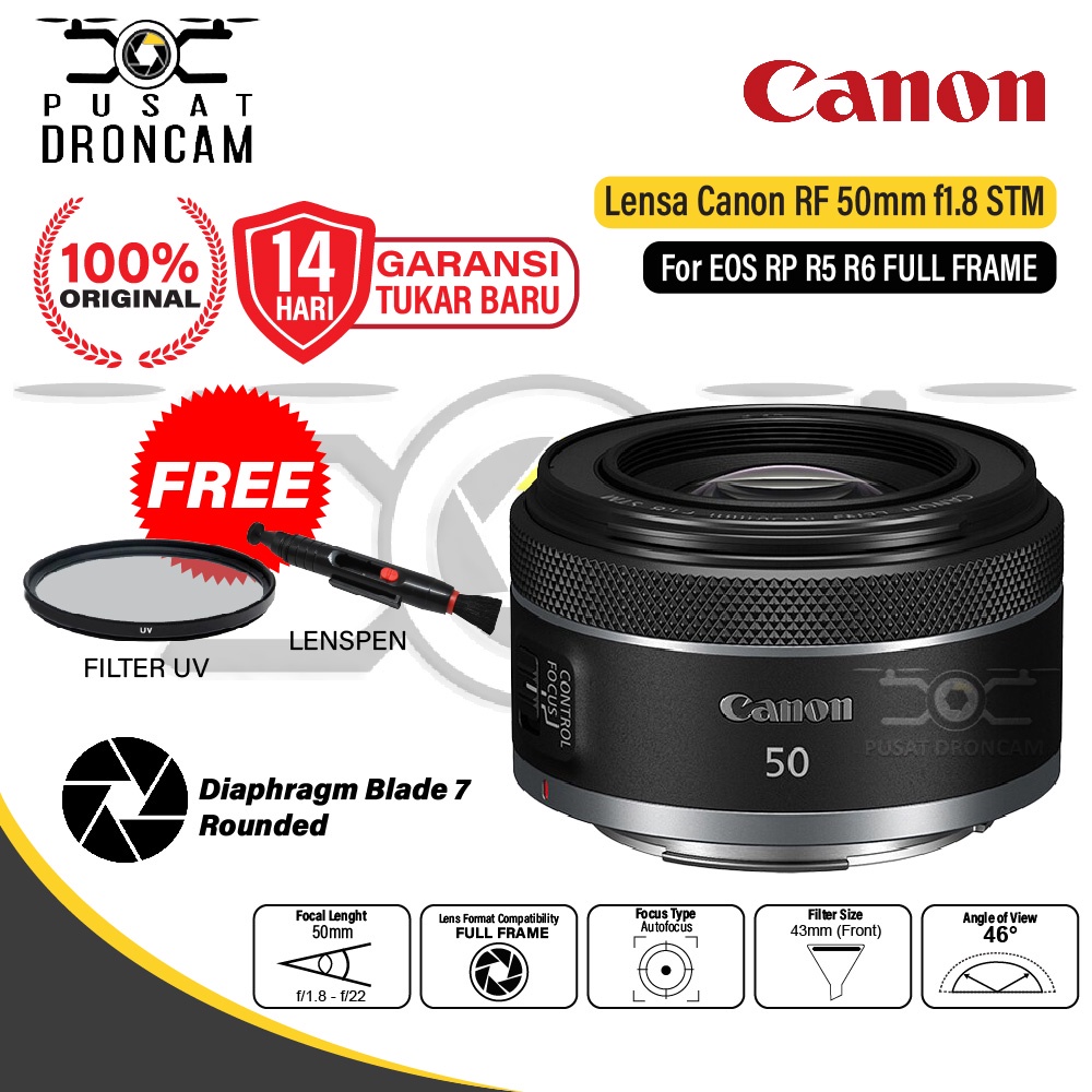 Jual Lensa Canon RF 50mm f1.8 STM Lens EOS FULL FRAME CAMERA | Shopee ...
