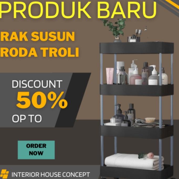 Jual Rak Roda Susun Rak Dapur Troli Susun Tingkat Serbaguna Rak Roda ...