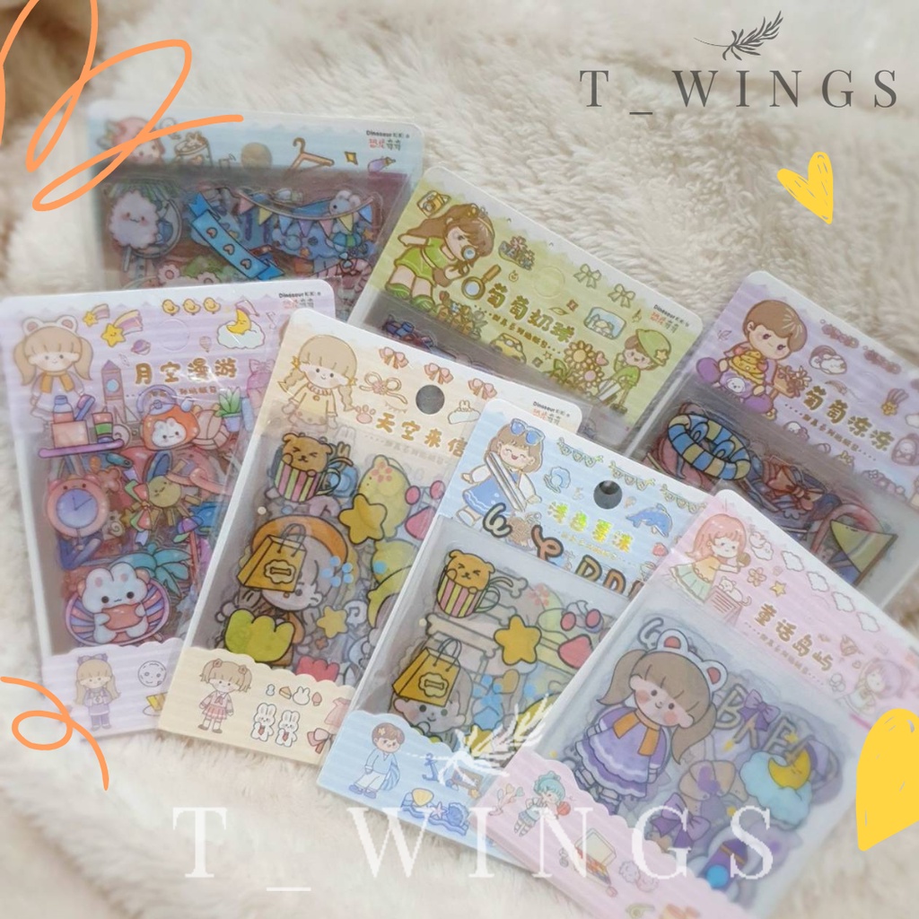 Jual [ TWF_01 ] stiker diy 24 lembar set / stiker waterproff cute girl ...