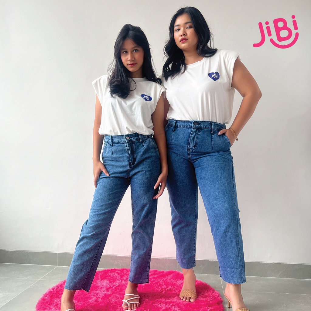 Jual JIBI - Ordinary Boyfriend Unfinished - Snowblue - Boyfriend Jeans ...