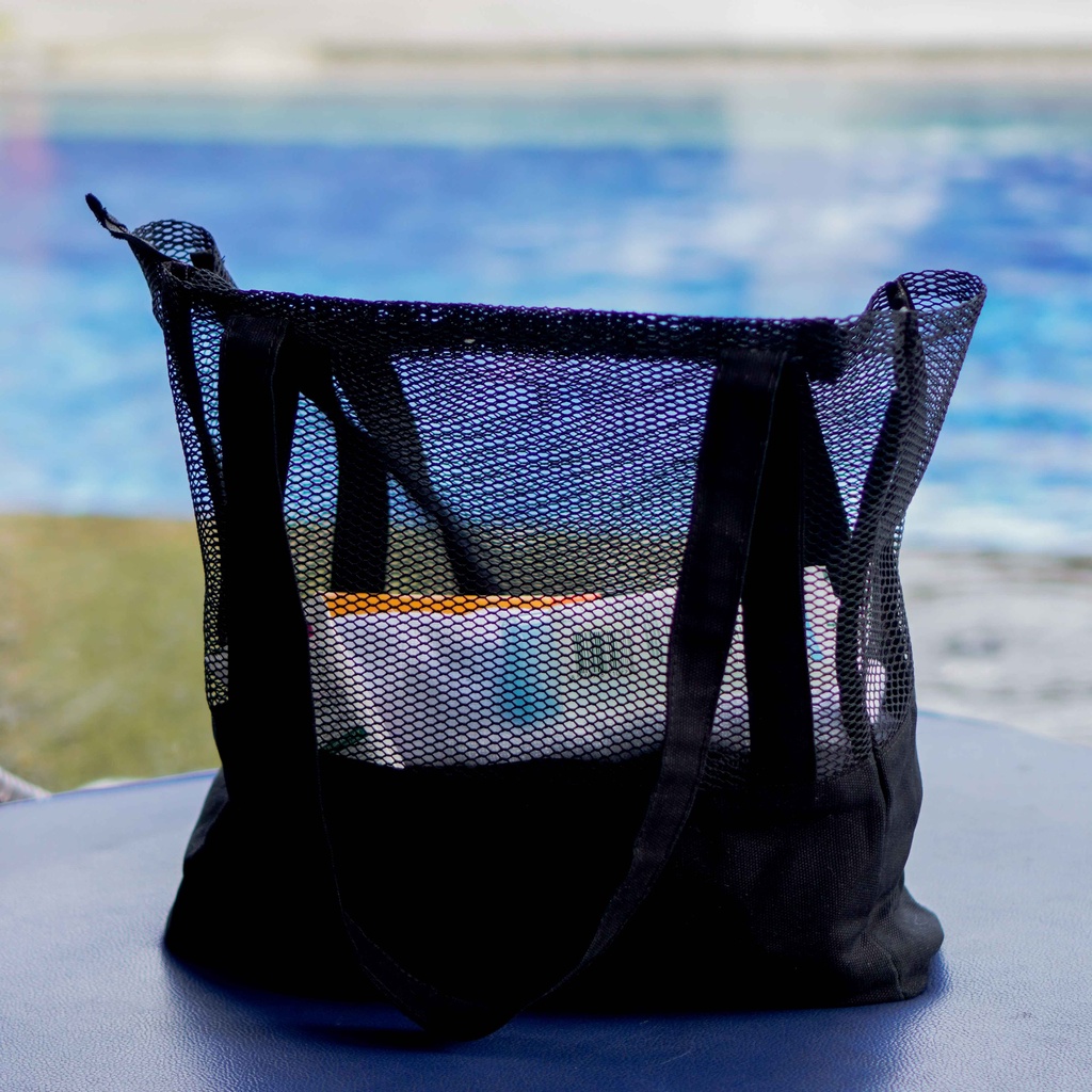 Jual Aston Mesh Totebag Tas Jaring Tas Renang Wanita Resleting Tote Bag ...