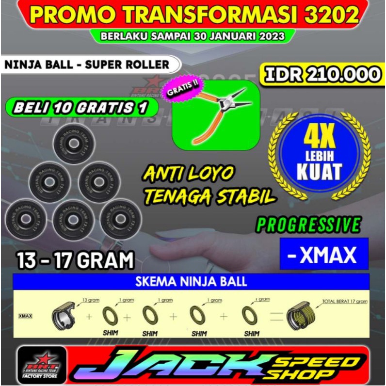 Jual ROLLER NINJA BALL BRT YAMAHA XMAX X MAX 250 XMAX250 OLD LAMA NEW ...
