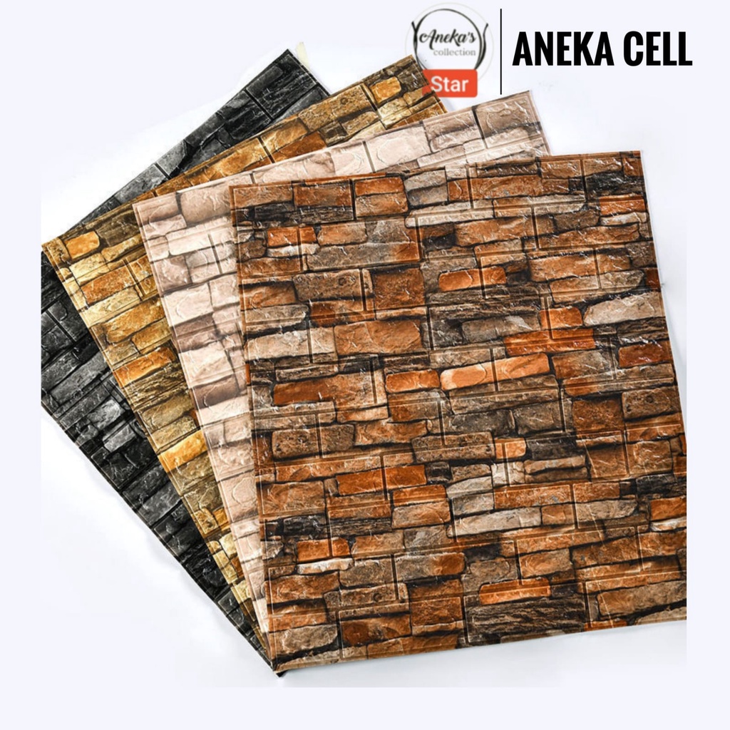 Jual Wallpaper Dinding 3D bata / wallpaper 3D Foam 77x70cm tebal 4.5mm ...