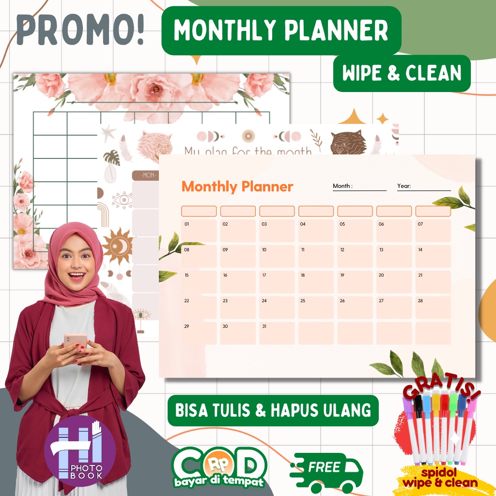 Jual wall planner board monthly calender monthly planner board montly ...