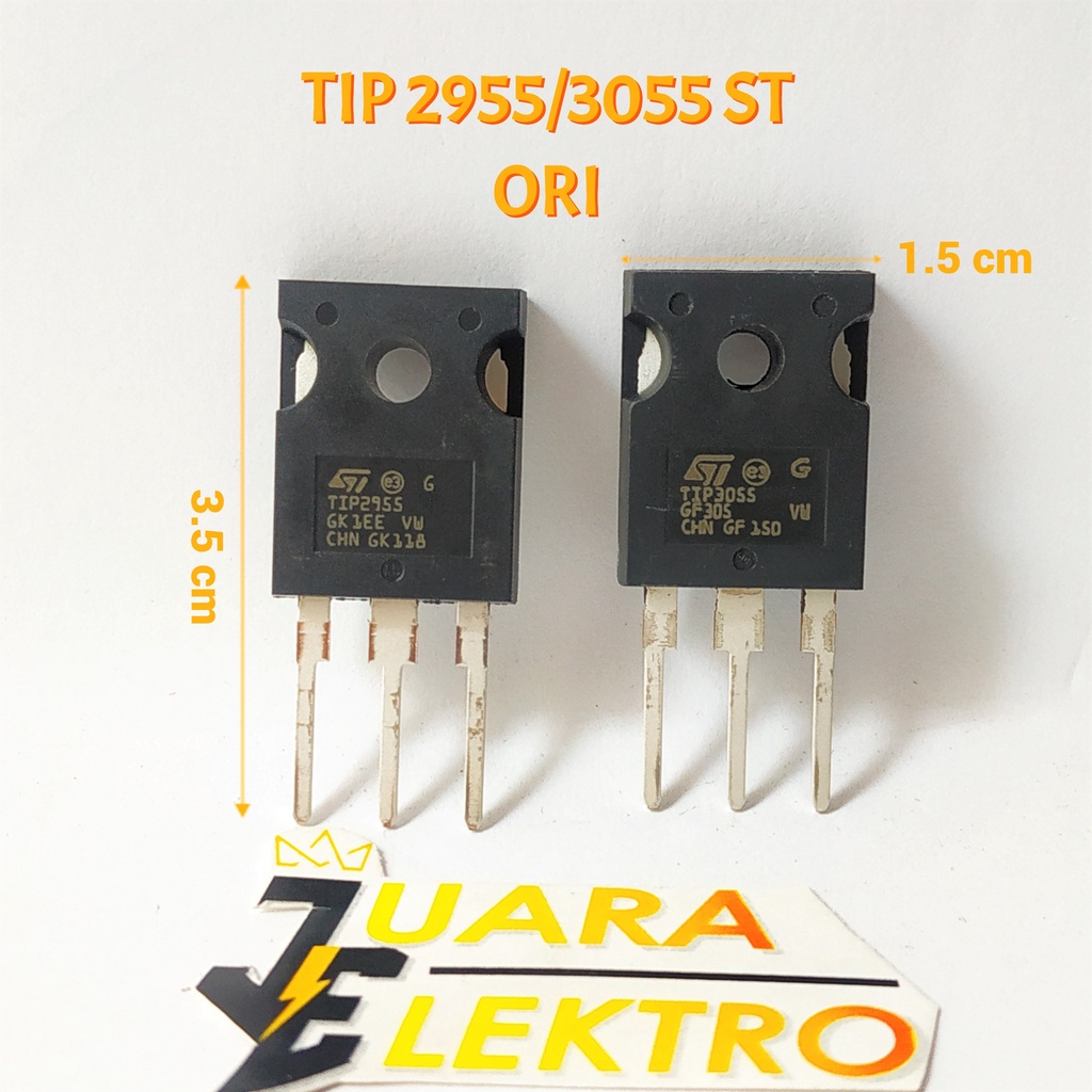 Jual Transistor TIP 2955/3055 ST ORI | (TR) Transistor TIP 2955/3055 ST ORI (1 SET) | Shopee ...