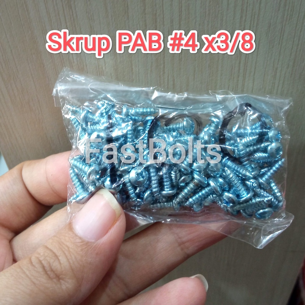Jual Baut Skrup Transistor PAB 4 x 3/8 Sekrup Tapping Kepala Bulat ...