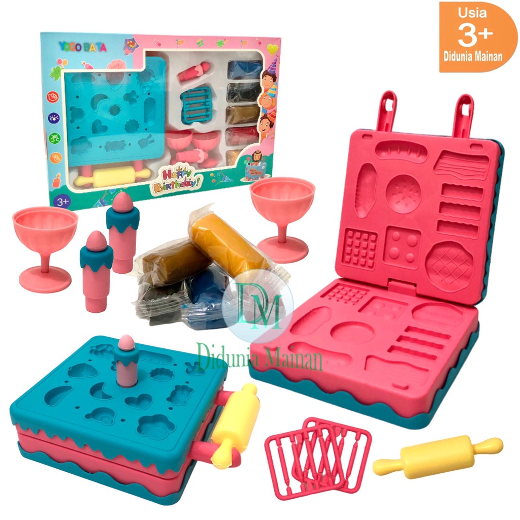 Jual Mainan lilin plastisin edukasi anak cetakan kue ulang tahun play ...