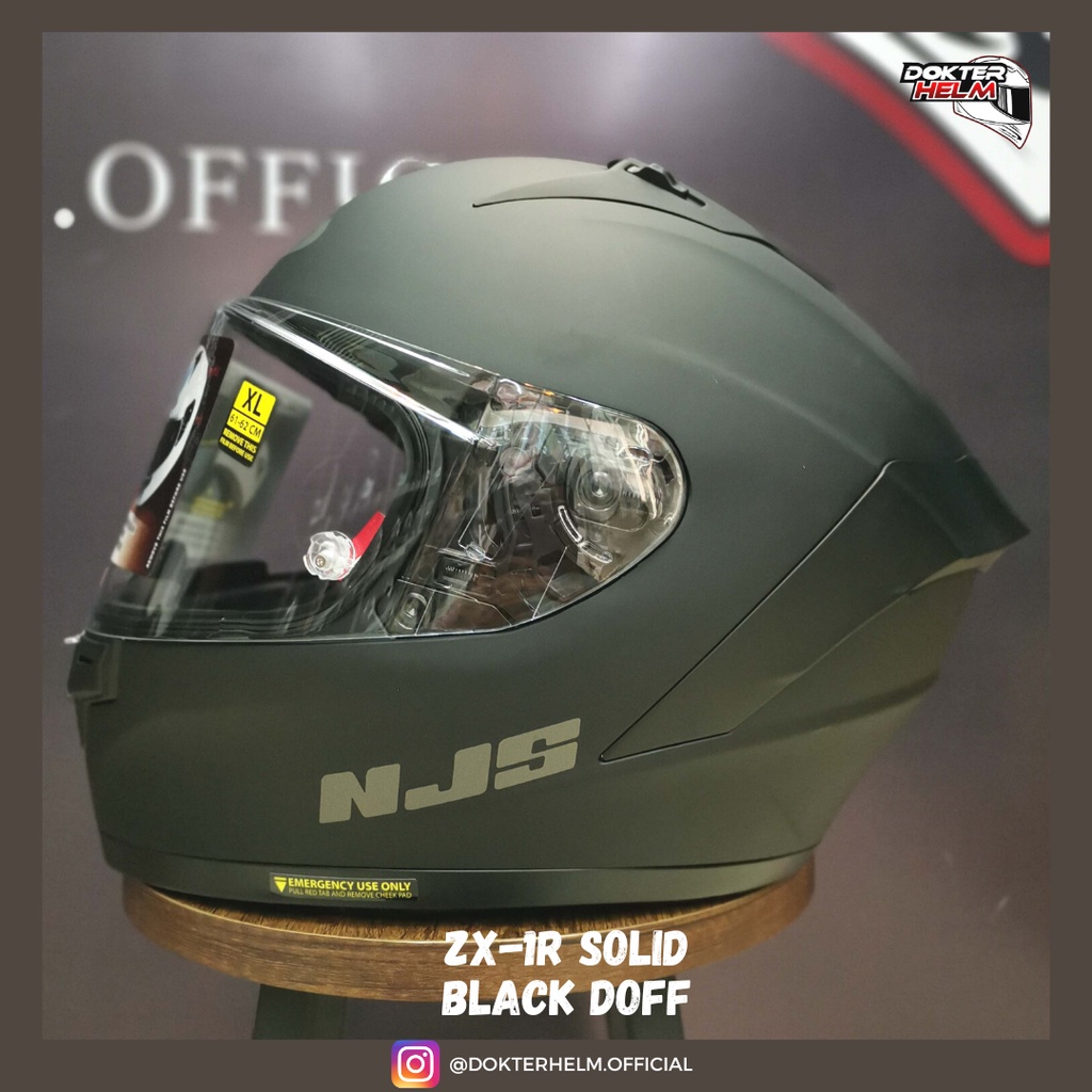 Jual Helm NJS ZX-1R SOLID BLACK DOFF DOP MATT| HELM NJS ZX-1R TERBARU ...