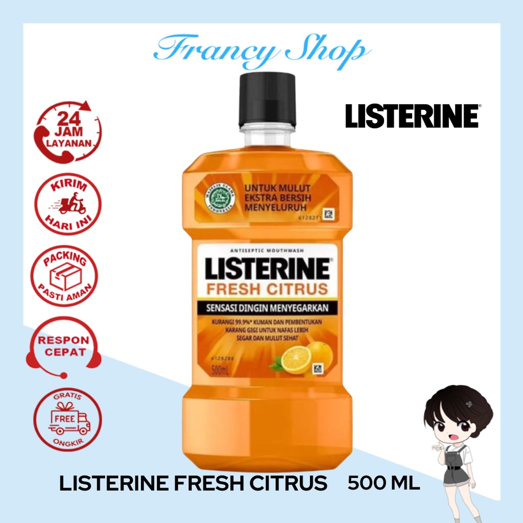 Jual Listerine Fresh Citrus Obat Kumur Antiseptik 500 ml | Shopee Indonesia