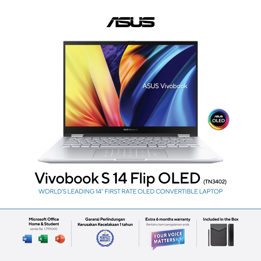 Jual ASUS Vivobook S 14 Flip TN3402QA R7-5800H 8GB 512GB 14" TOUCH W11 ...