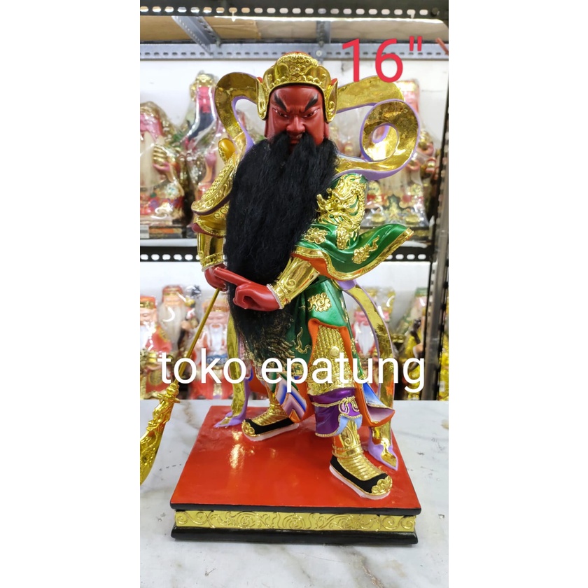 Jual patung kwan kung / kwan te / kwan kong - berdiri - kayu - 16 inch - g | Shopee Indonesia