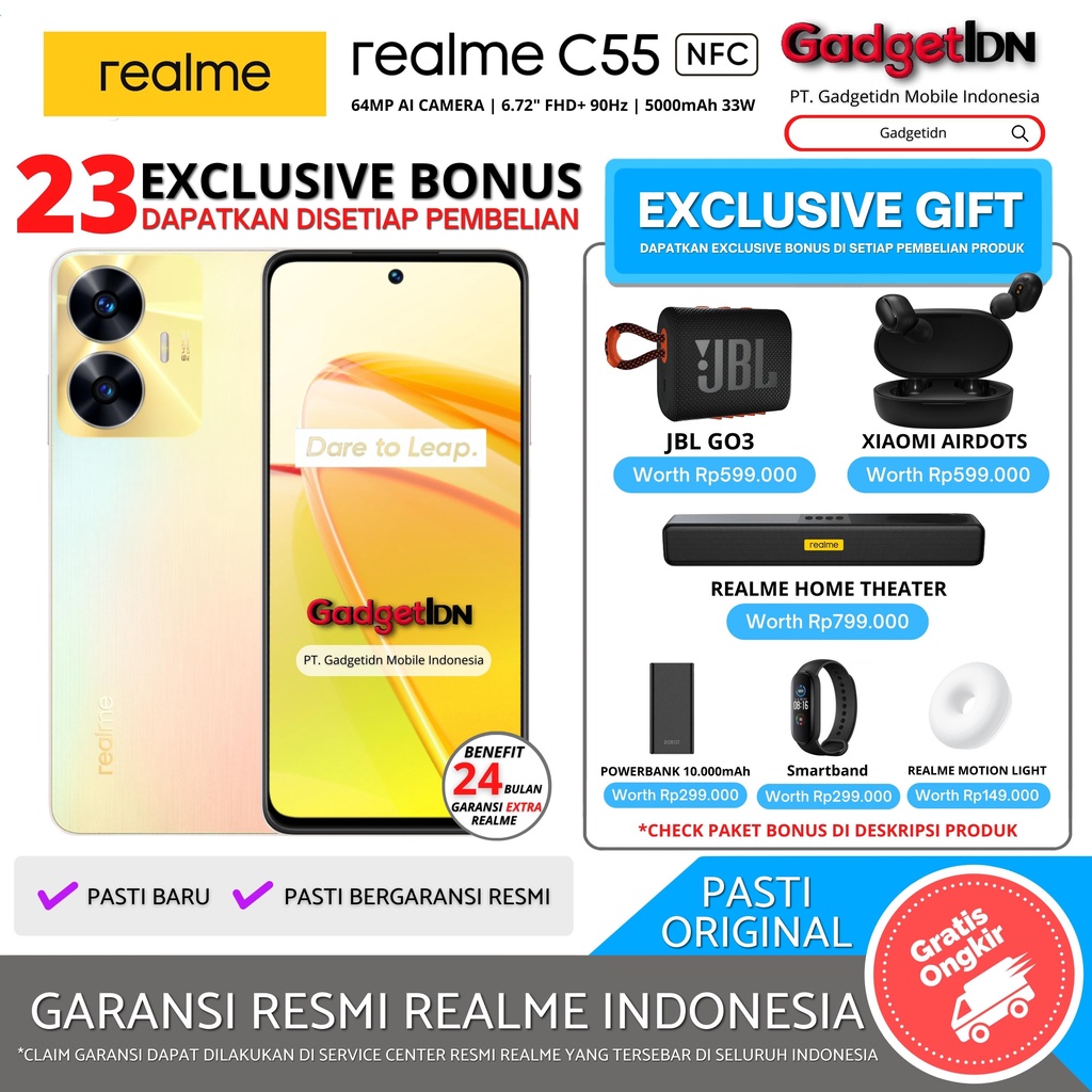 Jual REALME C55 NFC 8/256GB 6/128GB Garansi Resmi Realme | Shopee Indonesia
