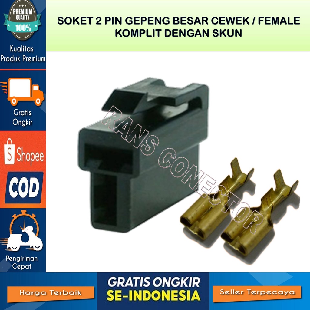 Jual Soket Kabel 2 Pin Besar Cewe Female Komplit Dengan Skun Bahan ... Jual Soket Kabel 2 Pin Besar Cewe Female Komplit Dengan Skun Bahan ...
