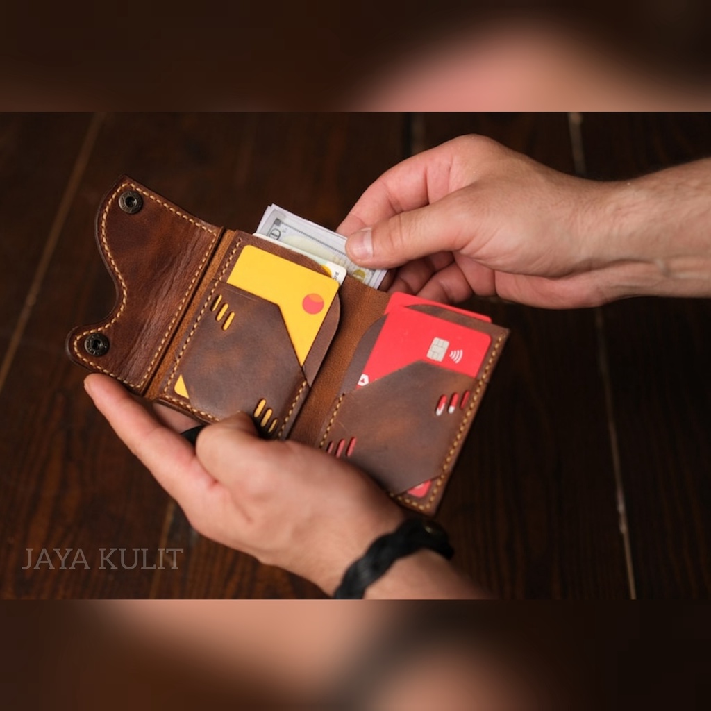 Jual JAYA LEATHER Dompet kartu kulit asli crazy horse buatan tangan ...