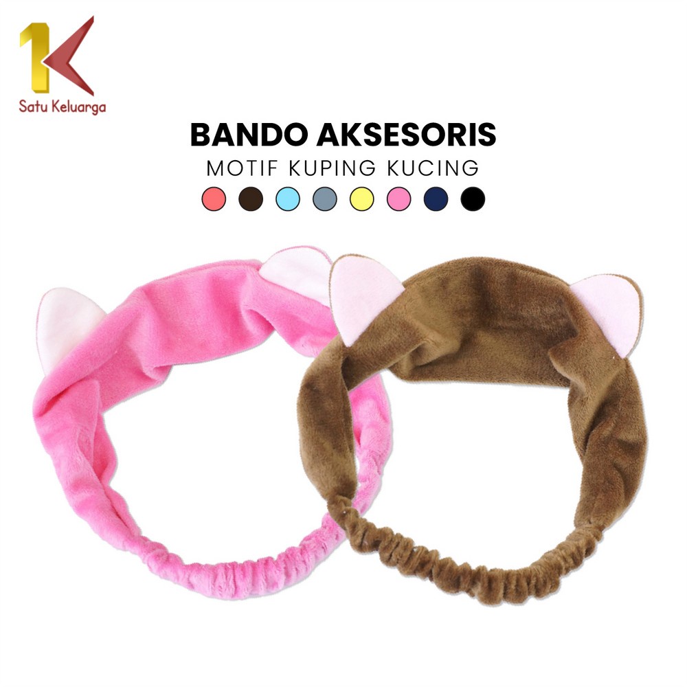 Jual Satu Keluarga Bando Masker Motif Kuping Kucing Wanita C67 Hairband ...