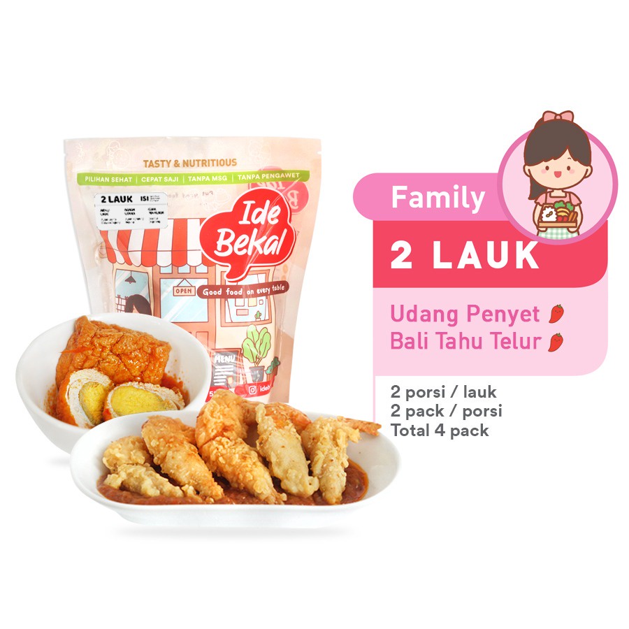 Jual Idebekal Simple Udang Penyet & Bali Tahu Telur / Menu Family 2 ...