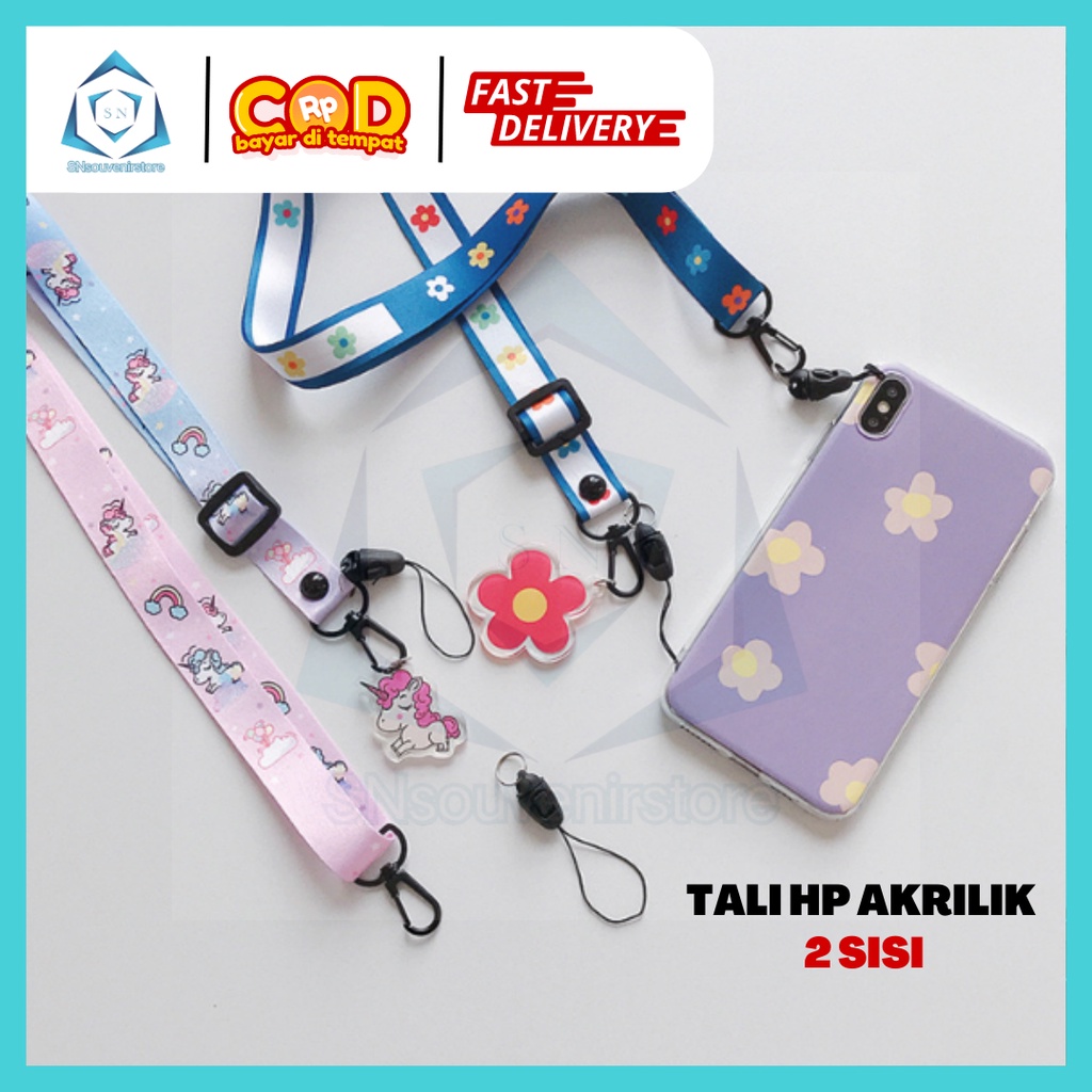 Jual TALI GANTUNGAN HP DUA SISI / Tali hp / Tali handphone / Tali kunci ...