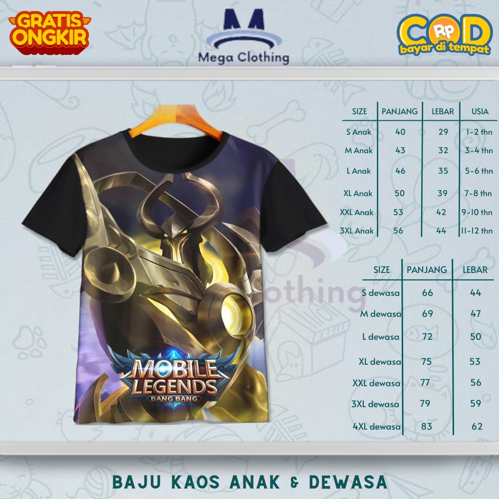 Jual Kaos ML Mobile Legend Tank Uranus Anak & Dewasa - Baju Couple Anak & Dewasa ML Mobile ...