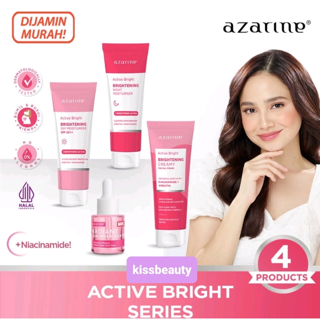 Jual AZARINE Active Bright Paket 4pcs [Day Moist + Night Moist + Creamy ...