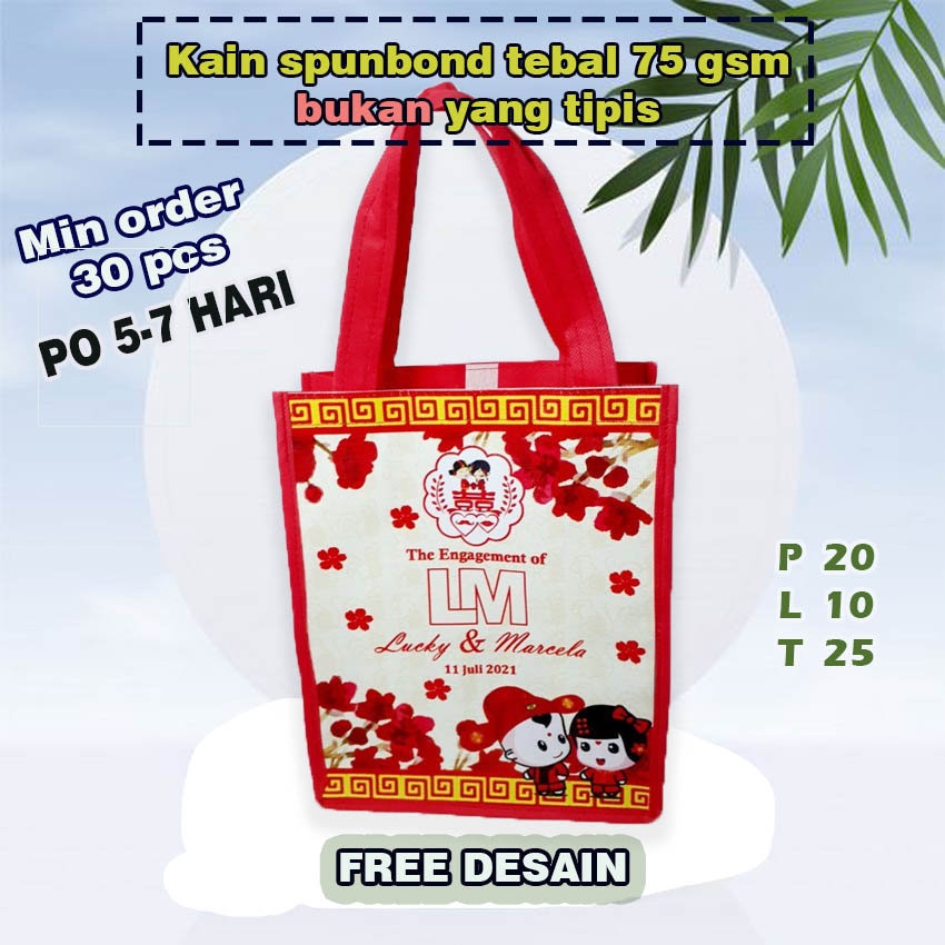 Jual Tas Souvenir Sangjit Custom Nama/ Goodie Bag Sangjit | Shopee ...