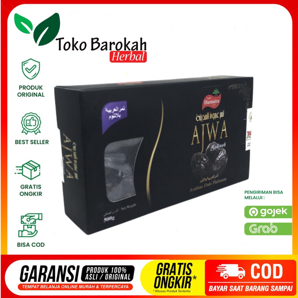 Jual AJWA - Kurma Ajwa Humaira 500gr - Kurma Premium - Kurma Nabi ...