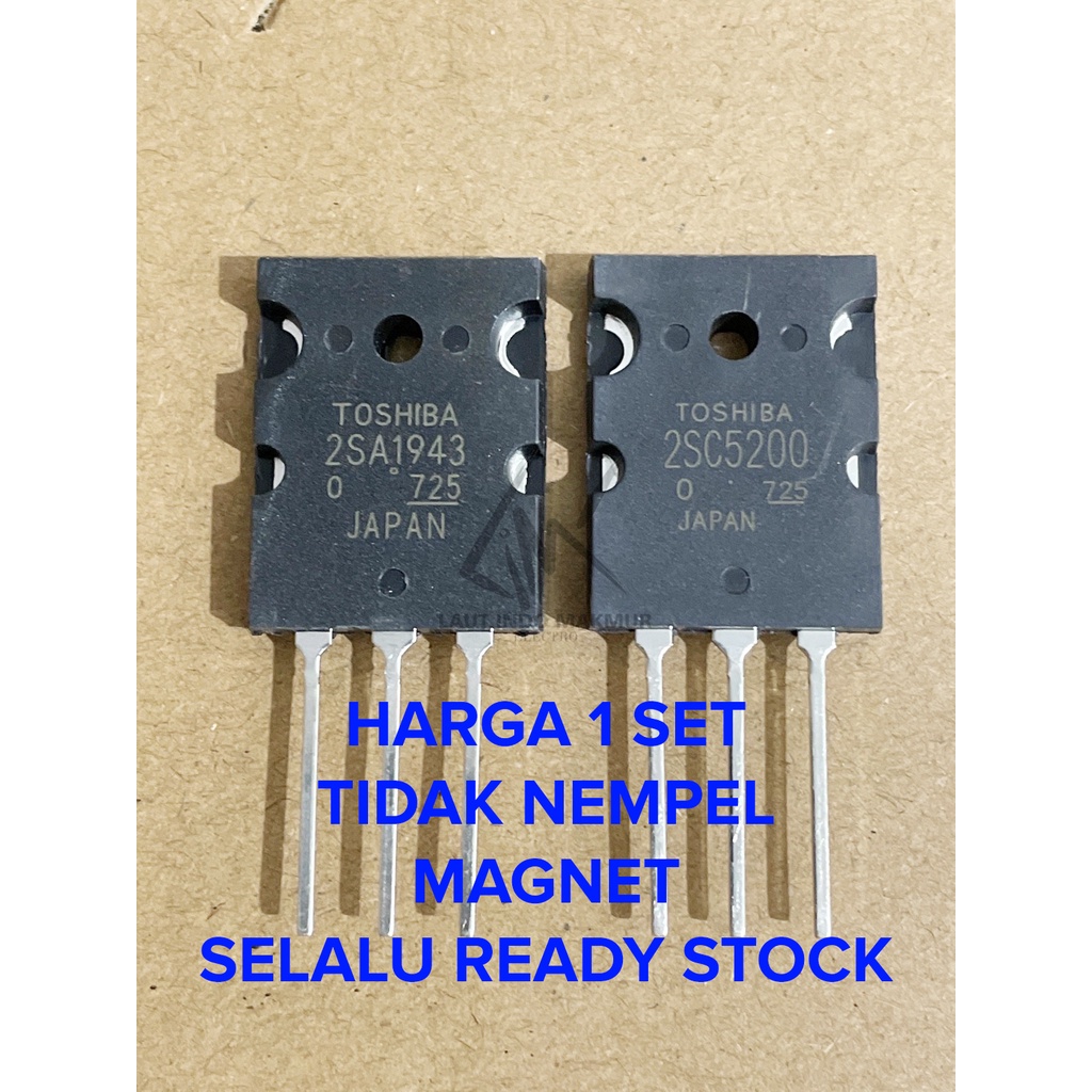 Jual A1943 C5200 (1 SET) LOOT 725 TRANSISTOR TOSHIBA 2SA1943 2SC5200 TIDAK NEMPEL MAGNET ...