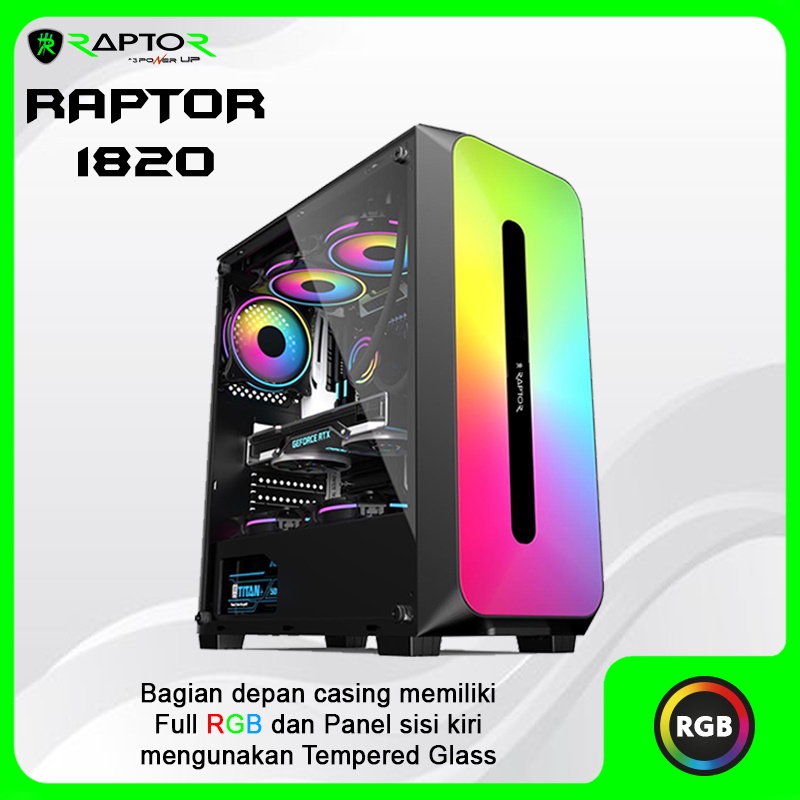 Jual Casing Gaming/PC/Office 3 Power Up RAPTOR 1820 BLACK | Shopee ...