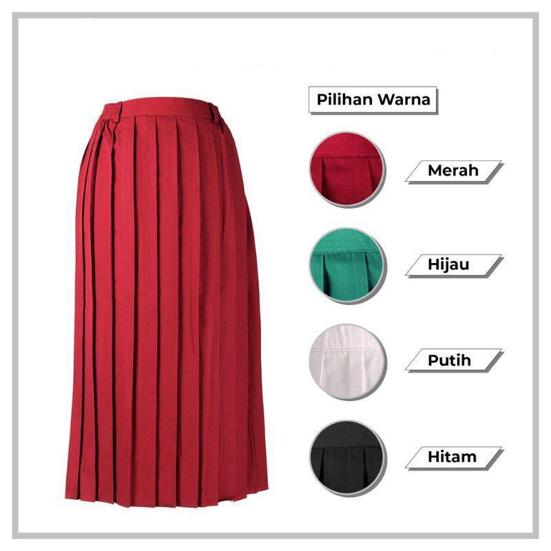 Jual Rok Panjang Sekolah SD Perempuan Seragam Sekolah SD MI Rok Panjang Rempel Merah Coklat ...