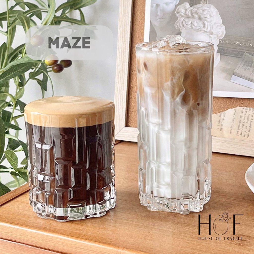 Jual [HOF] MAZE Gelas Kopi Kaca Estetik | Aesthetic Coffee Kafe Glass ...