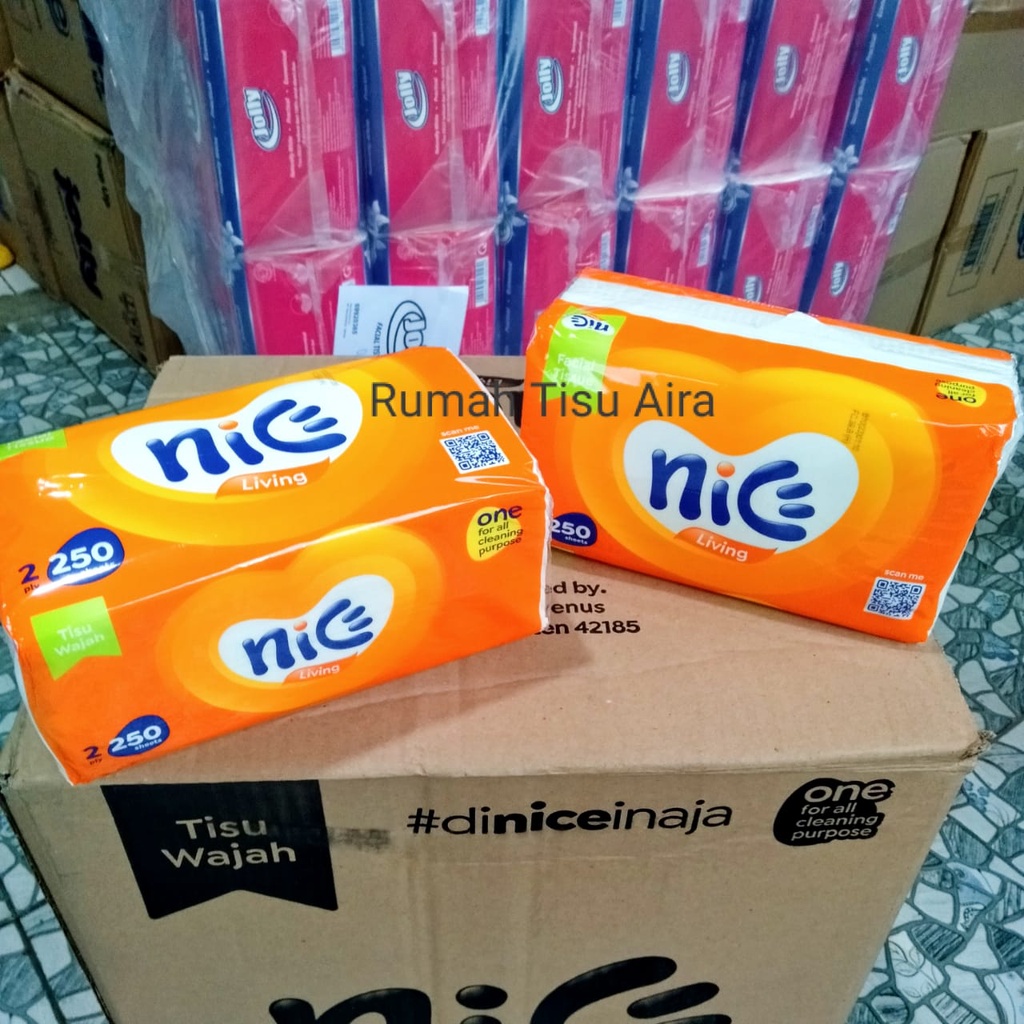 Jual Nice 250 sheets 2 ply facial tissue tisu wajah muka | Shopee Indonesia