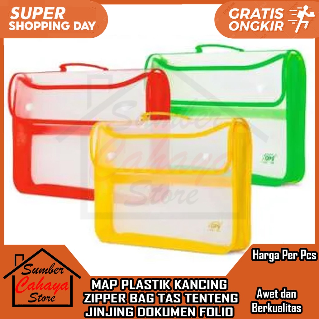 Jual Tas Tenteng Atas Kancing 2 Map Plastik Pelastik Zipper Ziper Jala ...