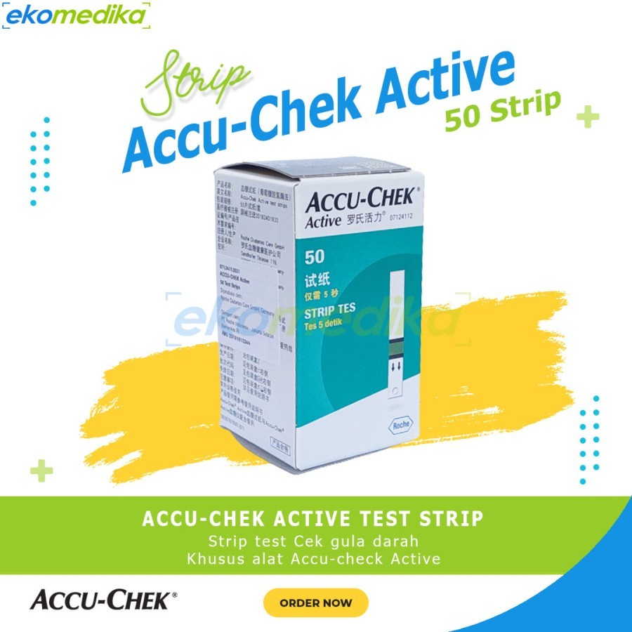 Jual Accu Chek Active Strip / Test Strip Accu Check isi 50 Strip ED.11/ ...