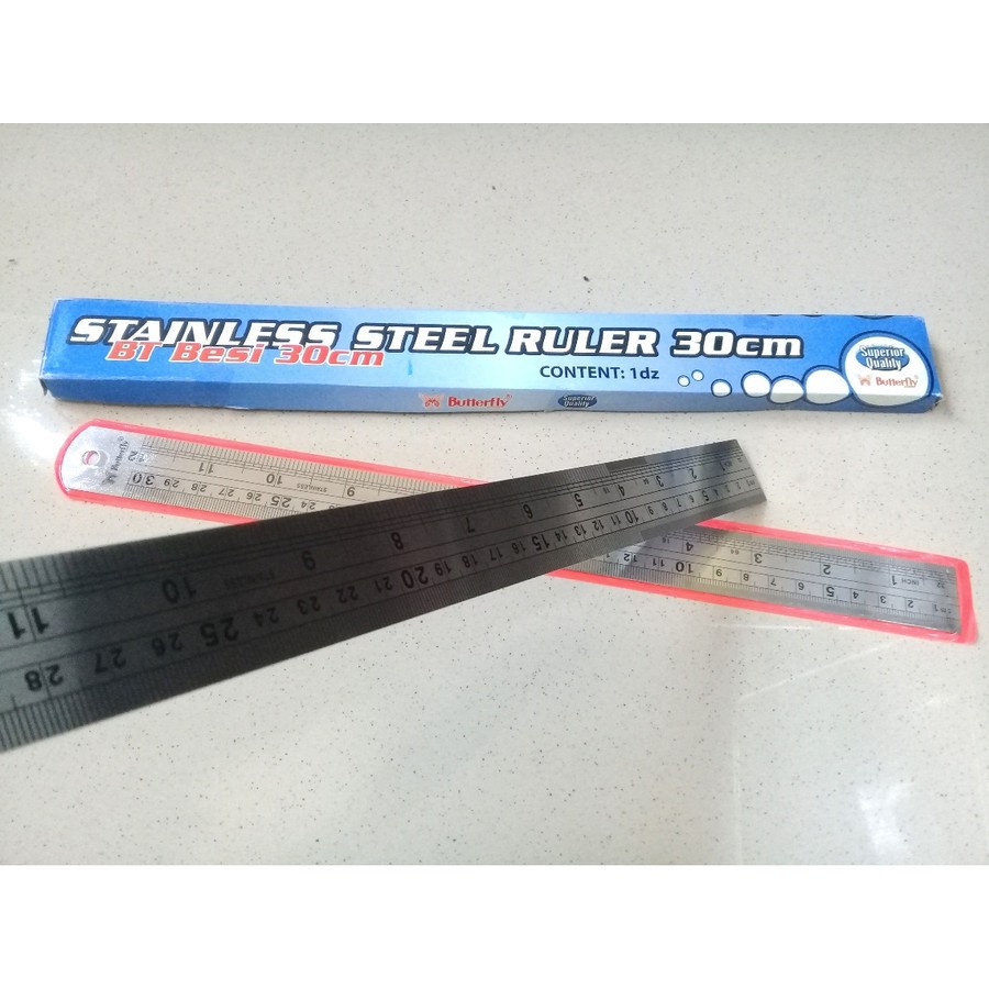 Jual Penggaris Besi 30 cm - BUTTERFLY BESI * | Shopee Indonesia