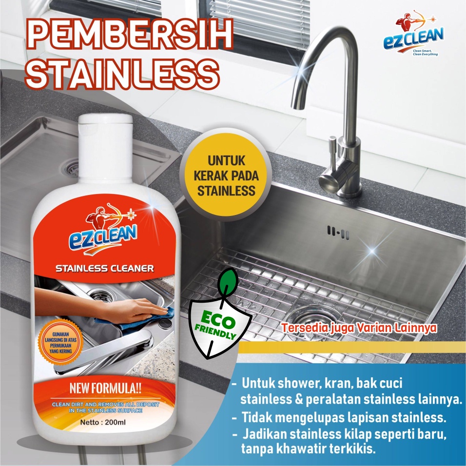 Jual EZCLEAN PEMBERSIH KERAK STAINLESS STAINLIS PEMBERSIH KRAN SHOWER WASTAFEL SINK PEMBERSIH ...