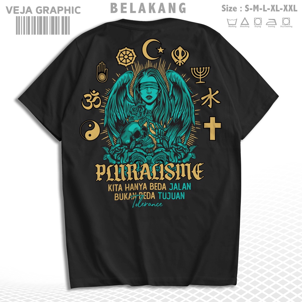 Jual VEJAGRAPHIC Kaos Pluralisme Angel Beda Jalan Bukan Tujuan | Baju ...
