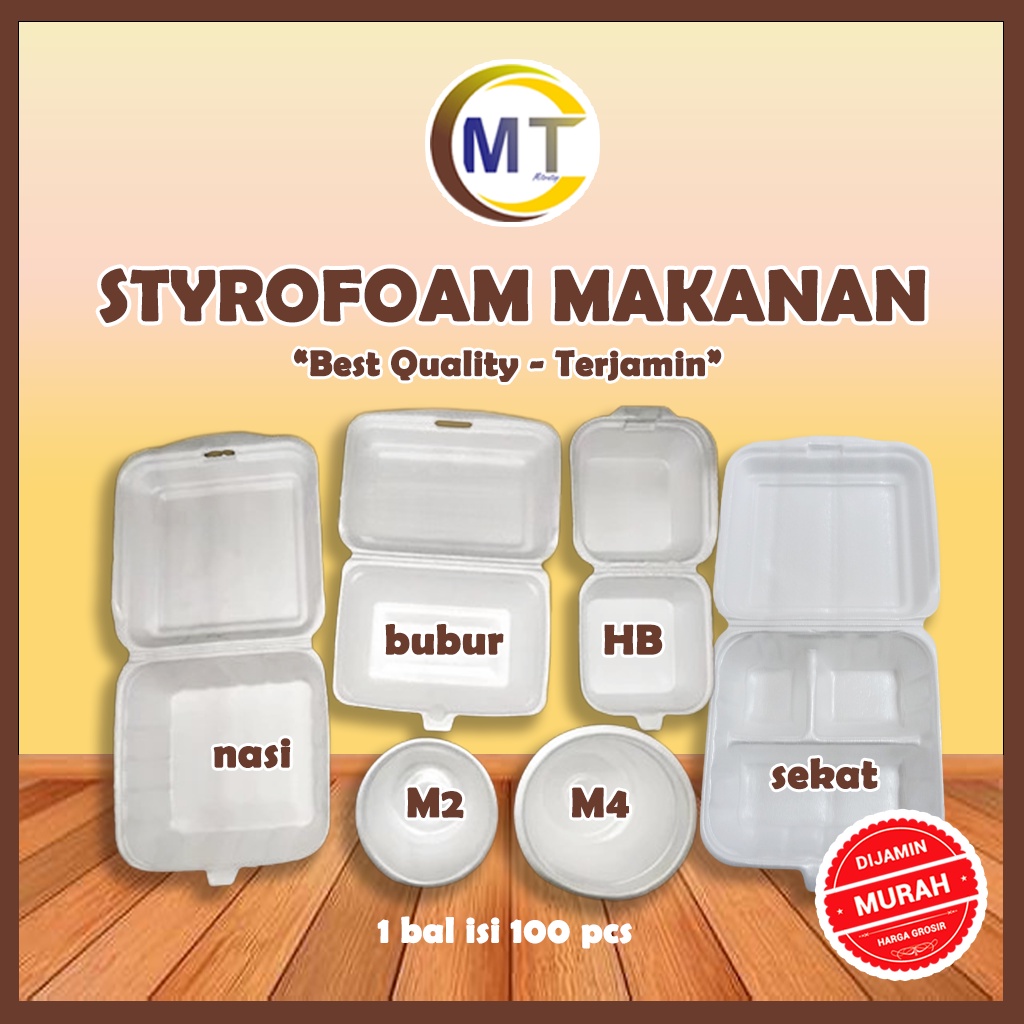 Jual Styrofoam Makanan Putih 1 bal Sterofoam Nasi Sekat Foam Bubur ...