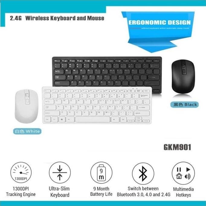 Jual Gkm901 Mini Keyboard Wireless + Mouse Wireless Termurah Combo Set ...