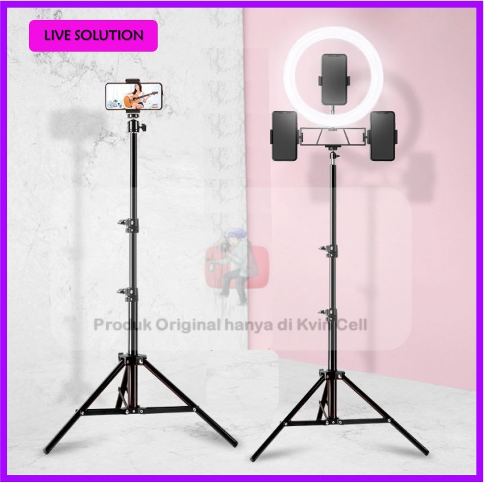 Jual Paket Lampu Ring Light 26cm Live dan Tripod 2.1 Meter Free 3 ...